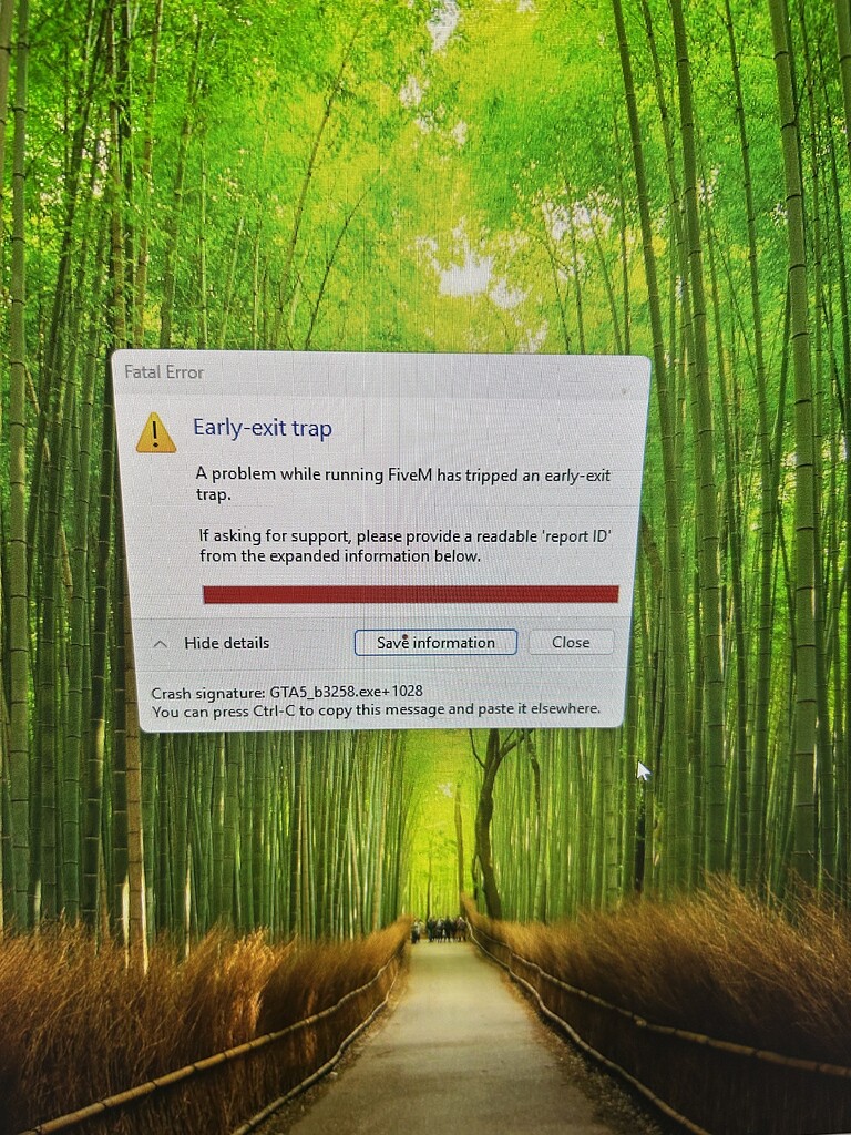 Ok so my fivem keep having early trap exit issues - FiveM Client ...