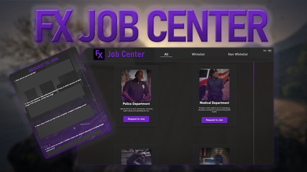 fxJobCenter [FREE] [QB] - FiveM Releases - Cfx.re Community