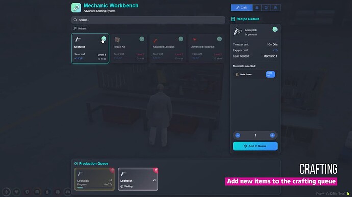 Crafting Bench System [QBox | QBCore | ESX | Standalone ] - FiveM ...