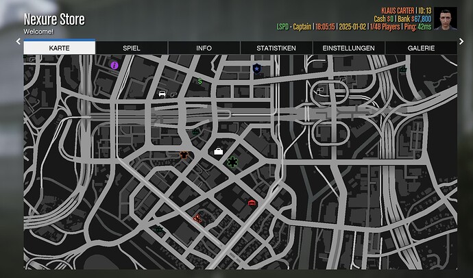 Nexure Pausemenu: Customizable Native Pause Menu [ESX / QBCore] - FiveM ...