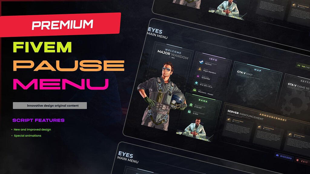 [PAID] Pause Menu - FiveM Releases - Cfx.re Community