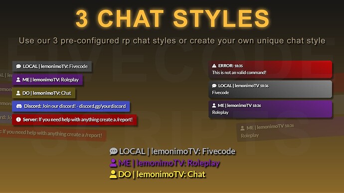 [PAID][ESX/QB/QBOX] Advanced Roleplay Chat - fivecode_rpchat V2 - FiveM ...