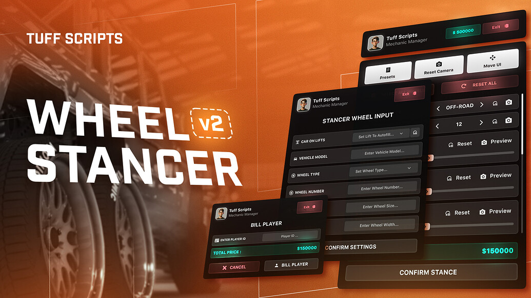 Tuff WheelStancer v2 [ QB, QBOX, ESX, Standalone ] - FiveM Releases ...