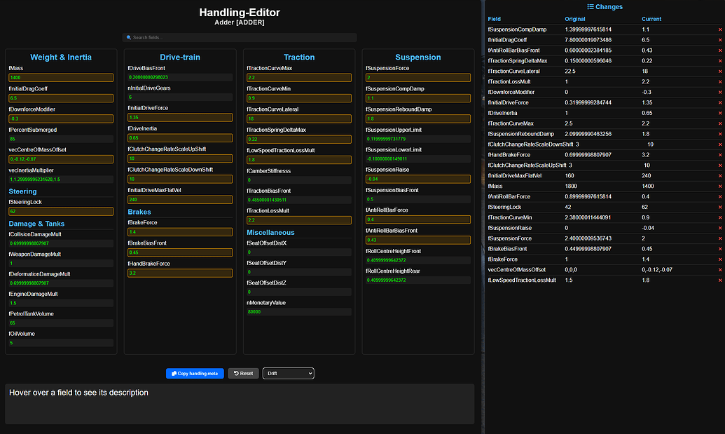 Fivem handling editor NUI - FiveM Releases - Cfx.re Community