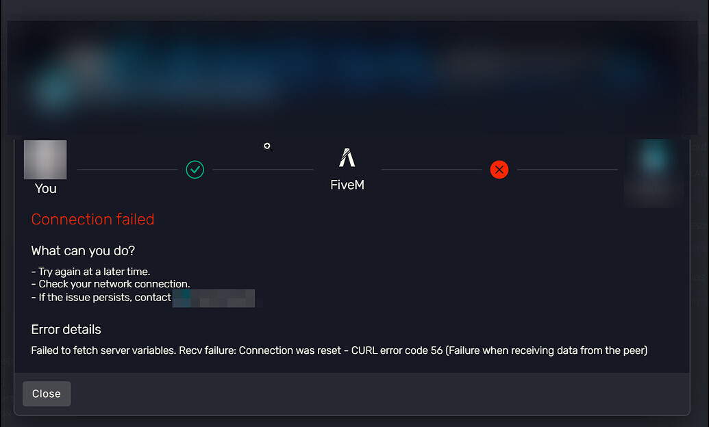 Server list query returned an error: System.IO.IOException: Received an ...