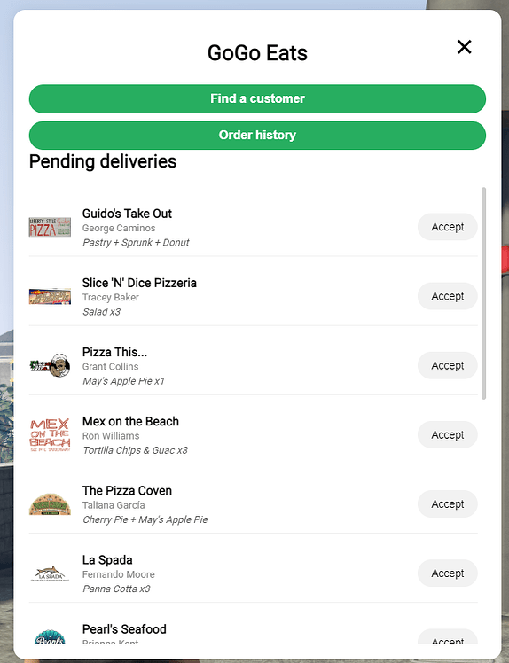 🚗 GoGo Eats - Food Delivery Job | V2 With Menu - FiveM Releases - Cfx ...