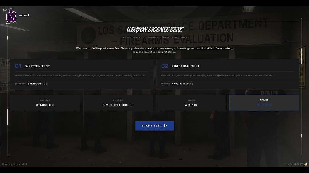 Weapon License Test & Paintball Script - FiveM Releases - Cfx.re Community