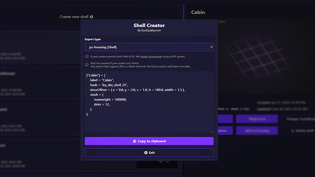 Shell Creator - FiveM Releases - Cfx.re Community