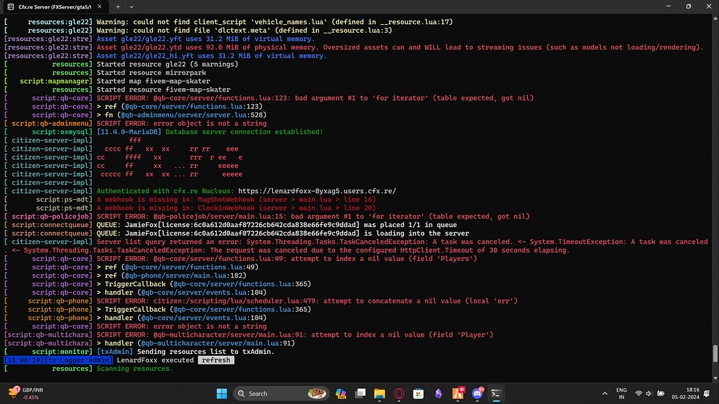 Attempt to index a nil value (field 'Player') - Discussion - Cfx.re Community