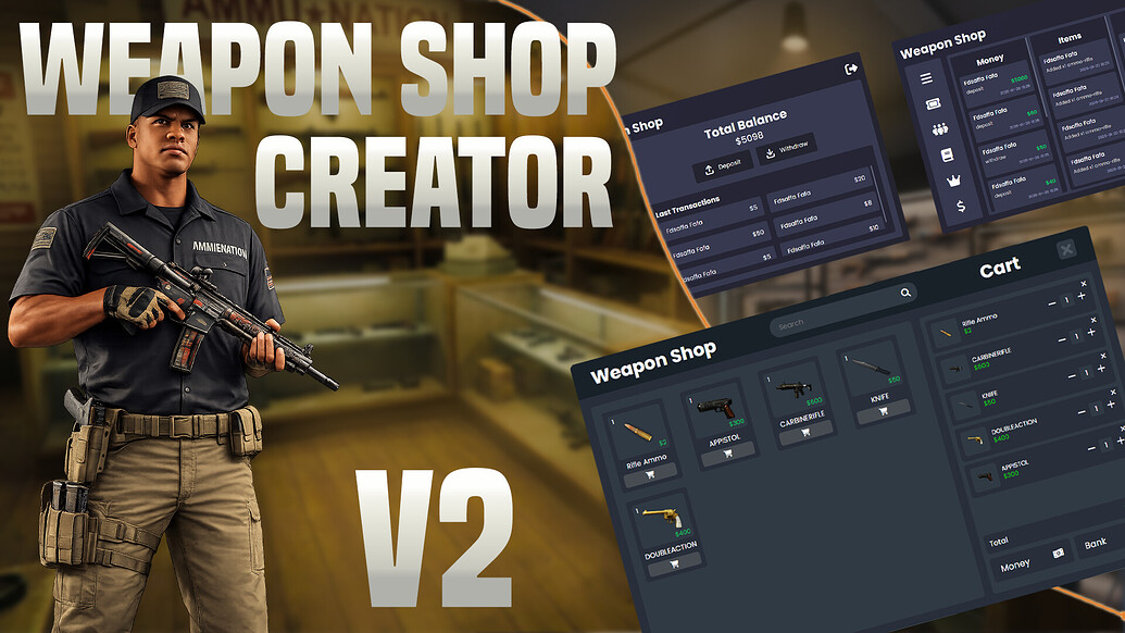 [Update] [ESX]/[QB] Multiplayer Weapon Shops Creator V2 - Player Owned ...