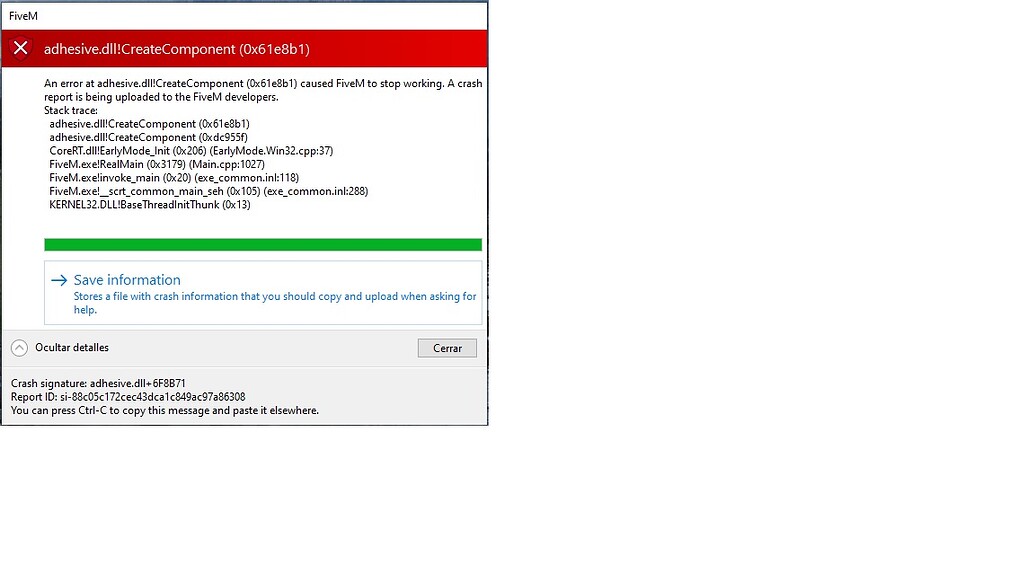 adhesive.dll!CreateComponent (0x61e8b1) - FiveM Client Support - Cfx.re Community