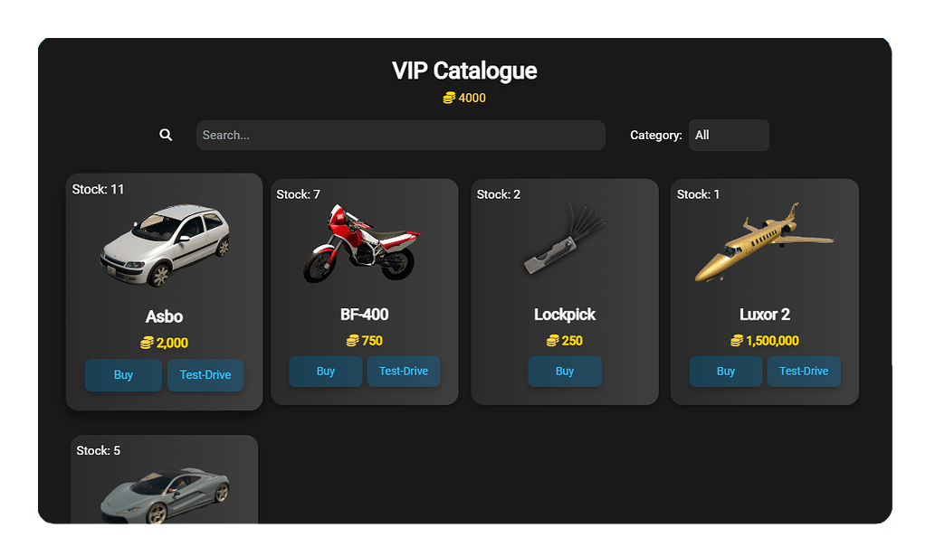 [PAID] [QB/ESX] m-Vipshop - Items/Cars - Real Time Management - FiveM Releases - Cfx.re Community