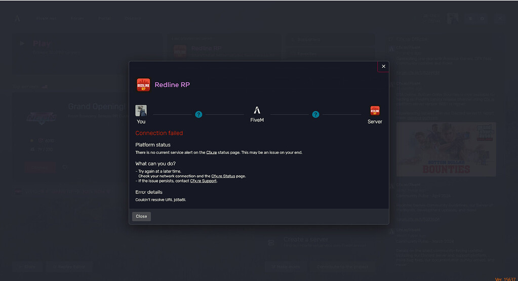 Couldn't resolve URL jd8a8l - FiveM Client Support - Cfx.re Community