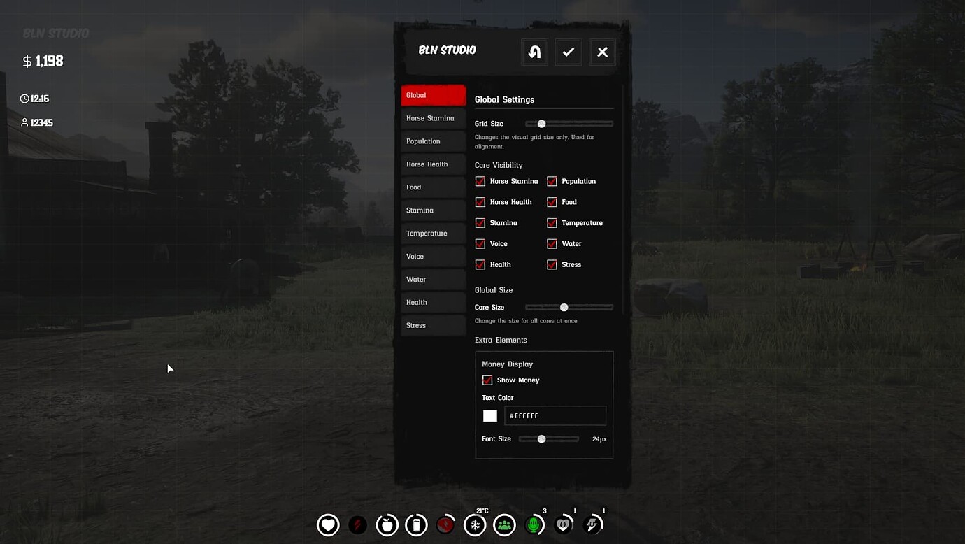 Ultimate RedM HUD/Metabolism System - BLN HUD - RedM Releases - Cfx.re ...