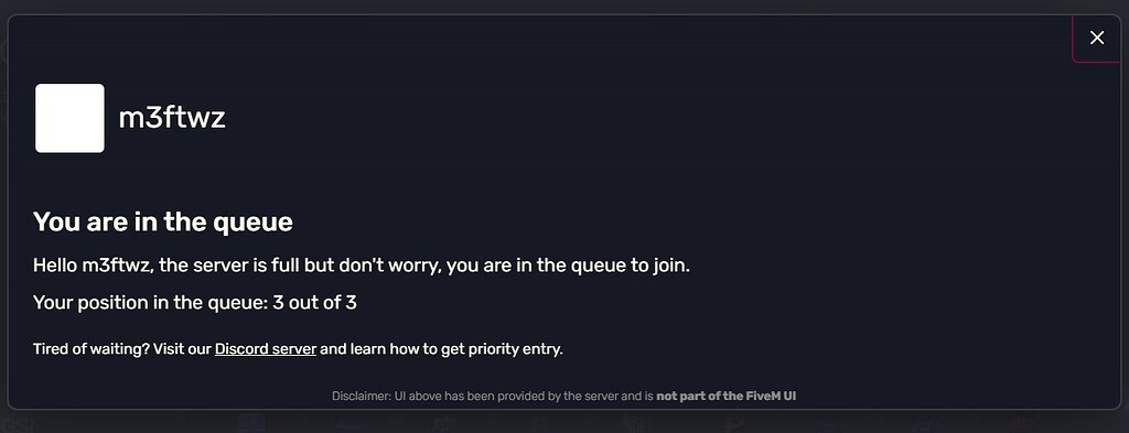 mz_queue: A simple and efficient queue system for FiveM servers with real-time priorities ...