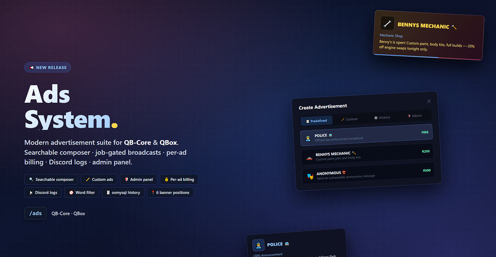 [QBOX/QB-Core] ADS System - FiveM Releases - Cfx.re Community