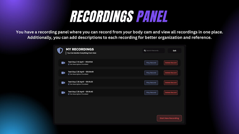 Advanced Bodycam & Dashcam | Live Recording | Standalone - FiveM Releases - Cfx.re Community