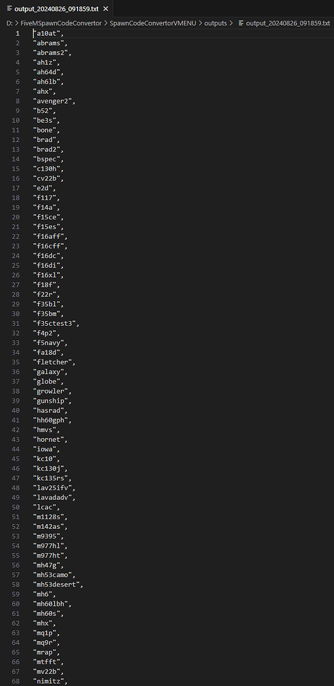 [TOOL] Automatic Spawn Code Extractor (vMenu Format) - FiveM Releases - Cfx.re Community