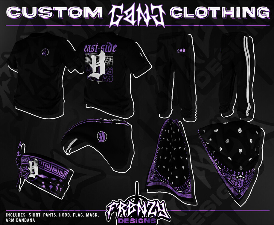 [PAID] Lore Gang Clothing Packs. Traids, Vagos, Ballas & GSF - FiveM ...