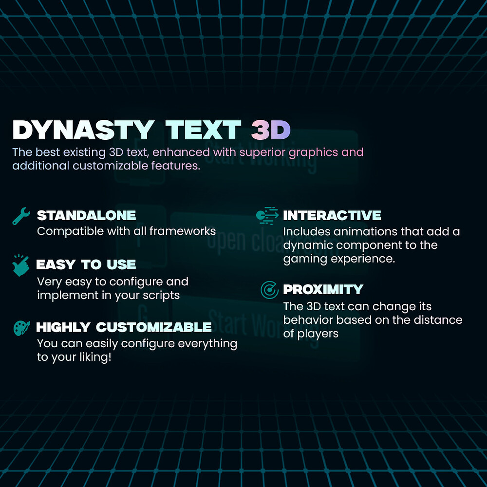 Dynasty Text 3D [STANDALONE [PAID] - FiveM Releases - Cfx.re Community
