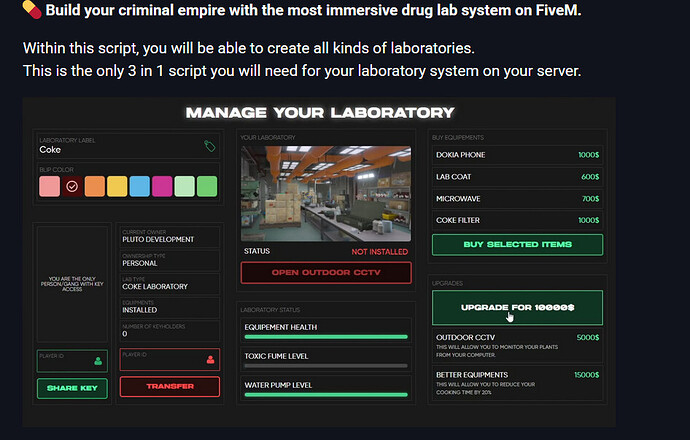 🚨 NEW | All-in-One Drug Laboratory Script – Weed, Meth, Cocaine Labs ...