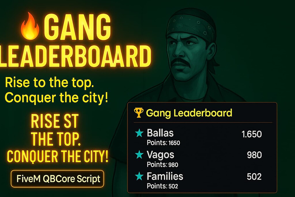 [QBCore] Gang Leaderboard - FiveM Releases - Cfx.re Community