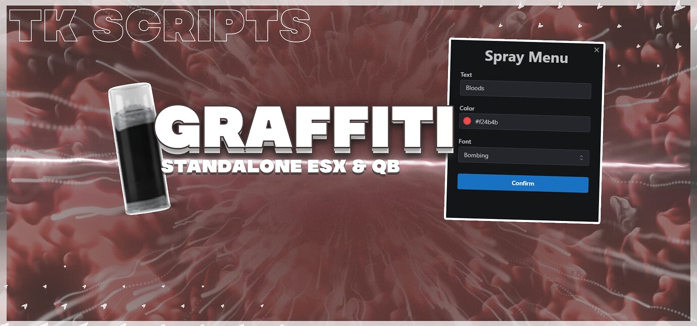 [STANDALONE & ESX & QB] tk_graffiti - Spray Text / Graffiti System ...