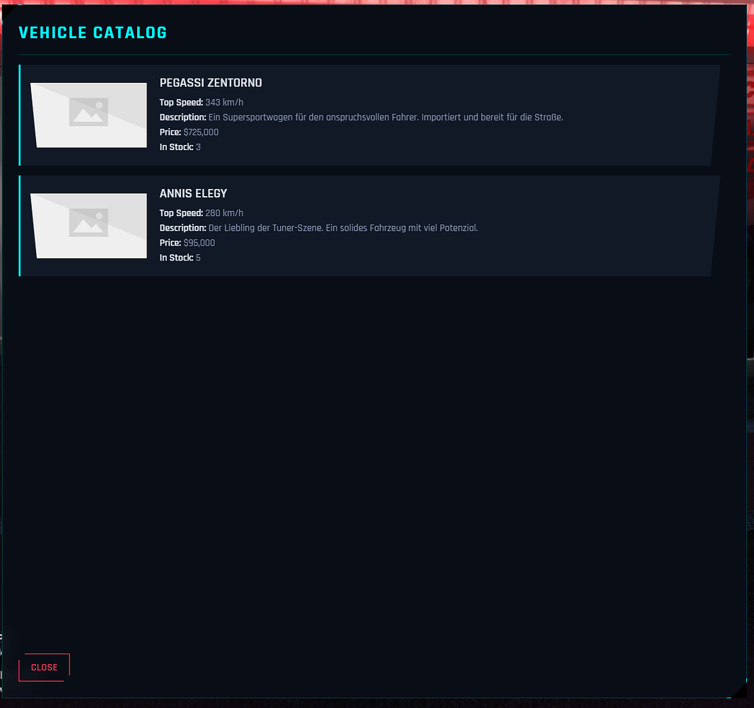 [ESX] Advanced Dealership Catalog | Multi-Dealership & Job Support | Futuristic UI - FiveM ...