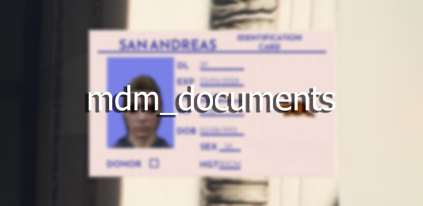 [ESX] mdm_documents, id card and much more - FiveM Search
