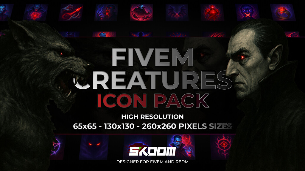 Spell Icons Pack Fantasy, Survival Server - Vampire, Lycan - FiveM ...