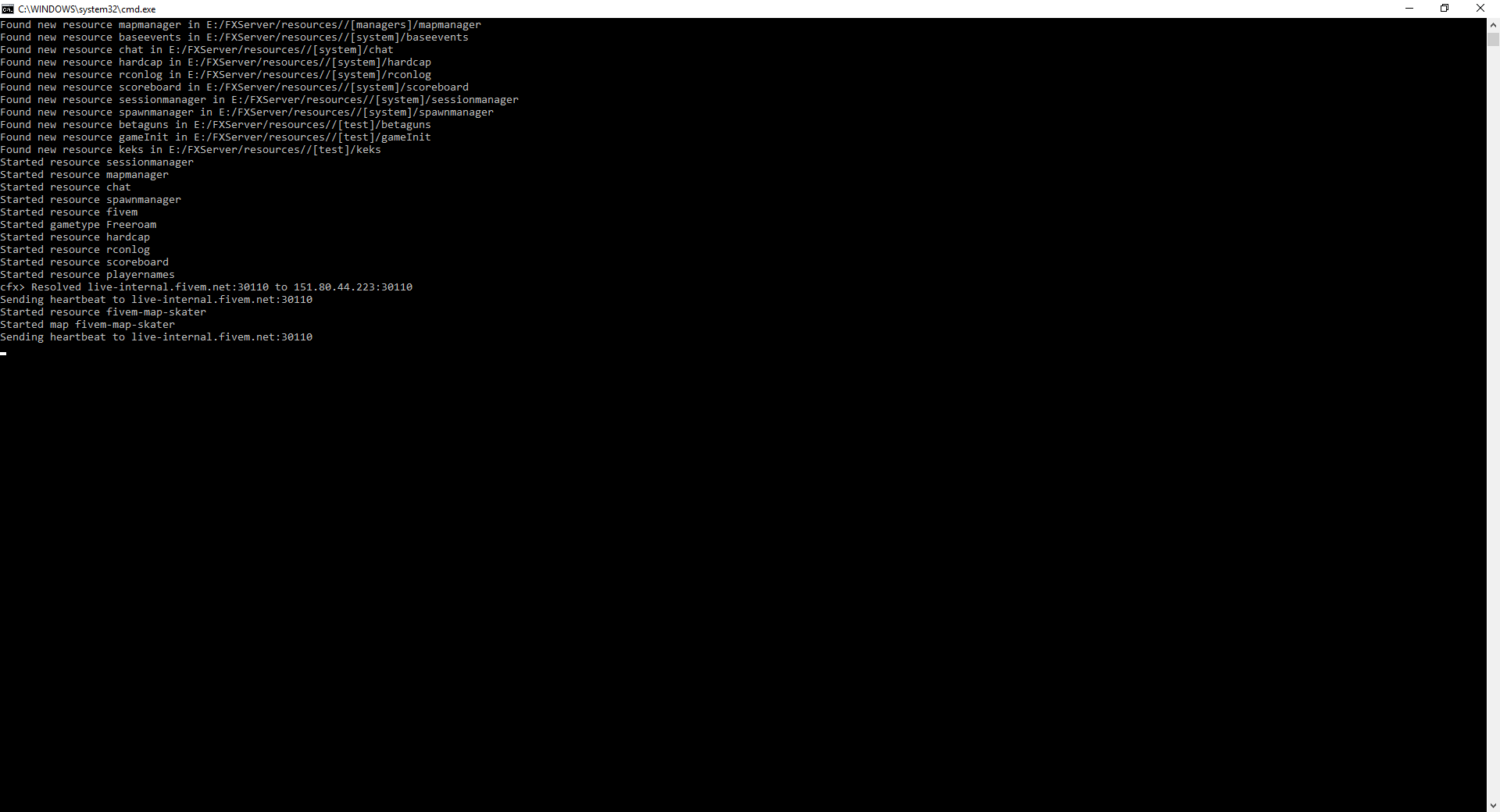 ^3Couldn't find resource sessionmanager.^7 No such config file: server ...