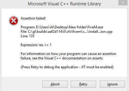 Microsoft visual c++ runtime library assertion failed - FiveM Client ...
