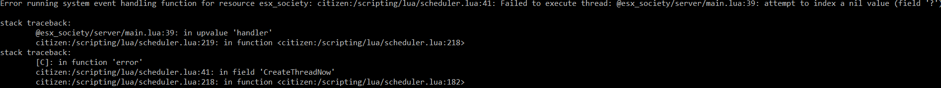 [HELP] Esx society error server - ES/ESX - Cfx.re Community