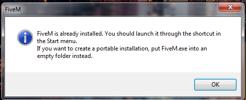 Won't let me reinstall the FiveM app - Says there is already a shortcut ...