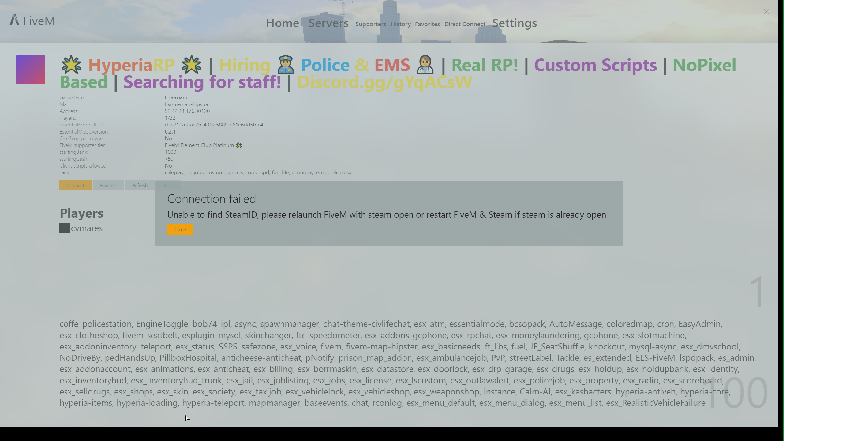 FiveM Steam is required and Win32 error 2 - FiveM Client Support - Cfx ...