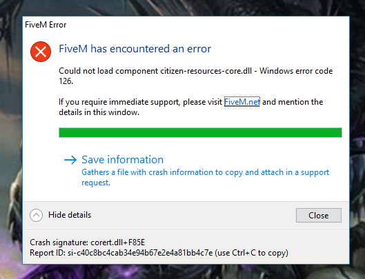 Error 126 when starting FiveM - FiveM Client Support - Cfx.re Community