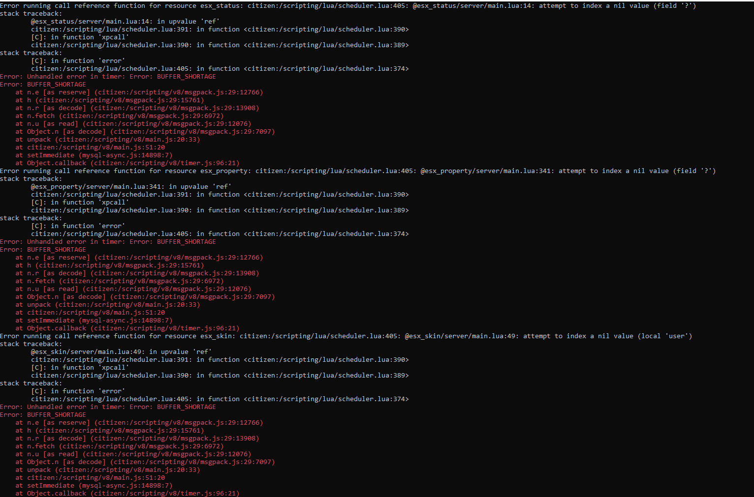 Esx errors on player spawn - ES/ESX - Cfx.re Community