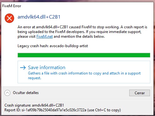 Crash after 5 seconds - error amdvlk64.dll+C2B1 - FiveM Client Support - Cfx.re Community