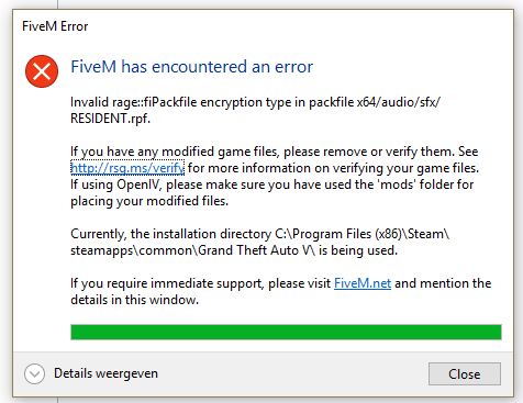 Fivem encountered error - FiveM Client Support - Cfx.re Community