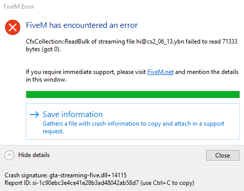 FiveM Crashing and errors - FiveM Client Support - Cfx.re Community