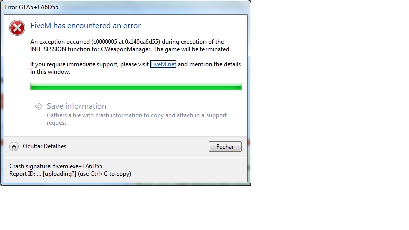 Crash error #1 - FiveM Client Support - Cfx.re Community
