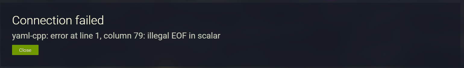 Yaml-cpp: error at line 1, column 79: illegal EOF in scalar - FiveM ... Yaml-cpp: error at line 1, column 79: illegal EOF in scalar - FiveM ...