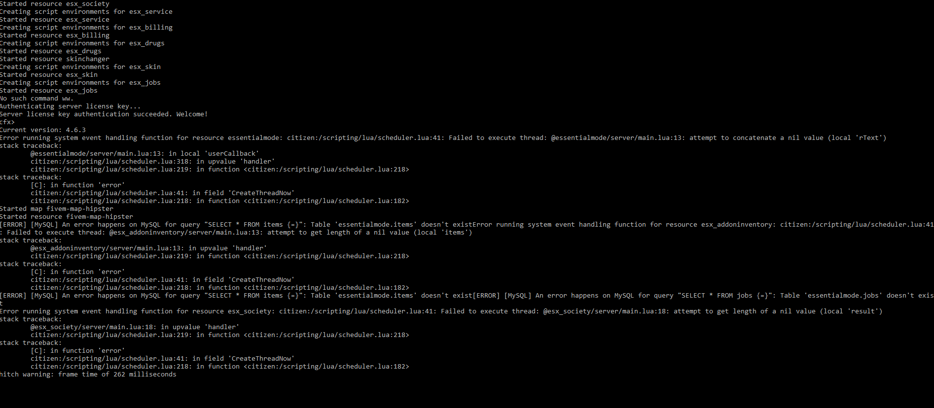 Getting a couple of errors in essential mode any ideas? - FiveM Client Support - Cfx.re Community