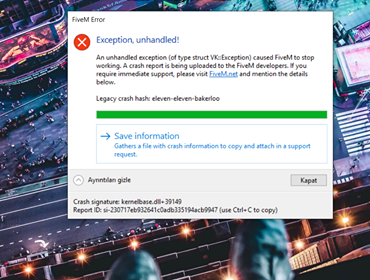 FiveM Eror Exception, Unhandled - FiveM Client Support - Cfx.re Community