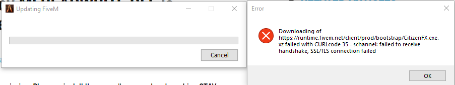[fixed] Ssl Tls Handshake Error 35 While Executing Fivem Exe For The First Time Fivem Client