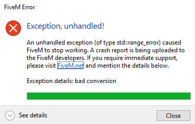 Exception, unhandled! - FiveM Client Support - Cfx.re Community