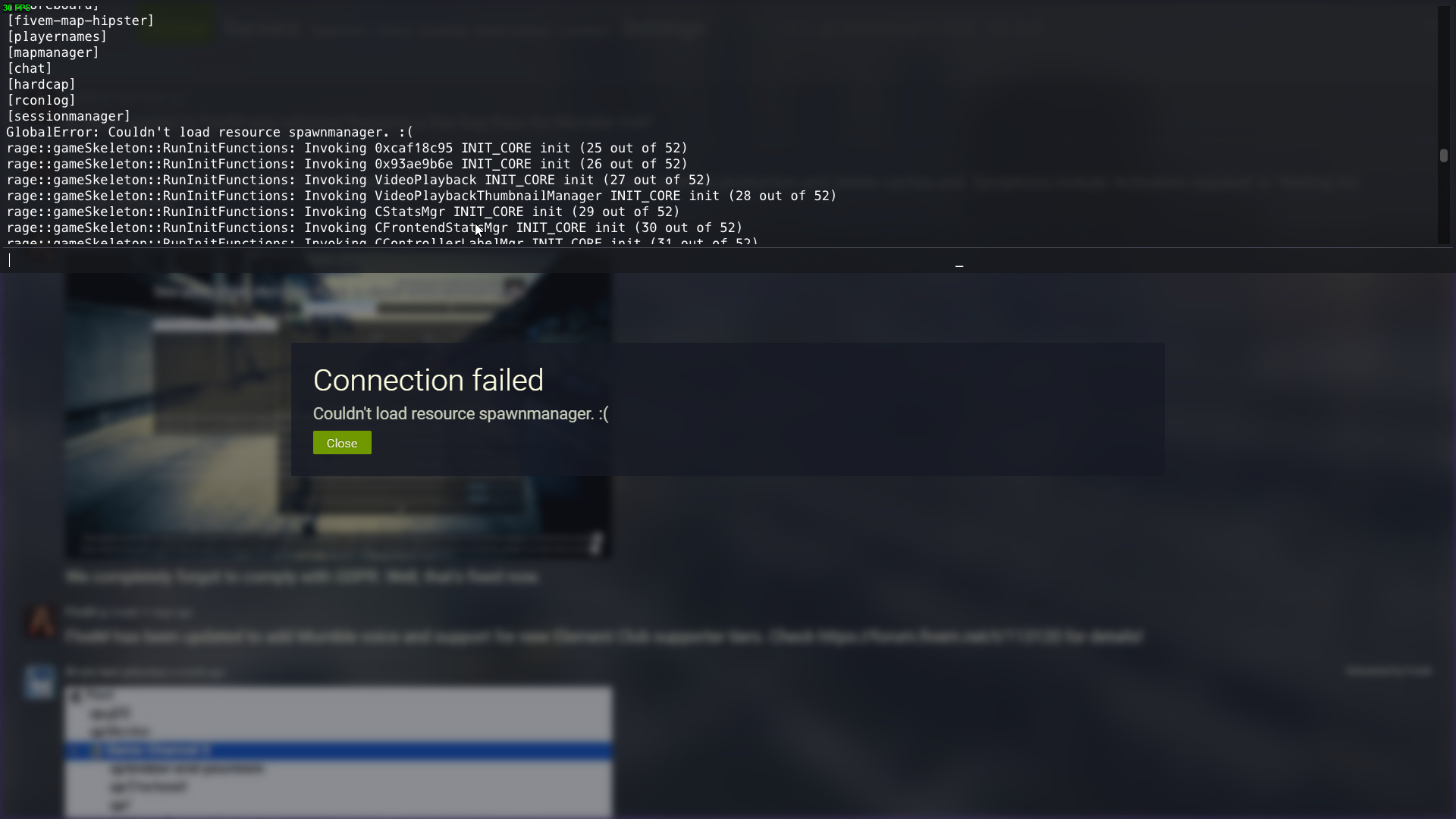 Help couldn't load resource spawnmanager - FiveM Client Support - Cfx.re Community