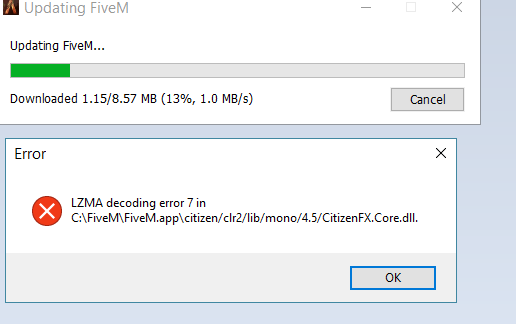 FiveM crashing: LZMA decoding error 7 - FiveM Client Support - Cfx.re Community