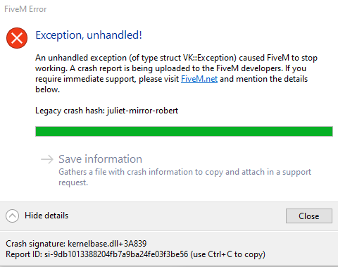 FiveM CRASH - "Exception, unhandled!" - FiveM Client Support - Cfx.re Community
