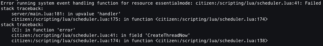 I have error Error running system event handling function for resource mysql-async - FiveM ...